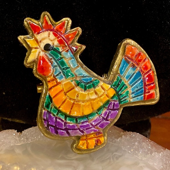 Western Germany | Jewelry | Western Germany Ceramic Rooster Brooch ...